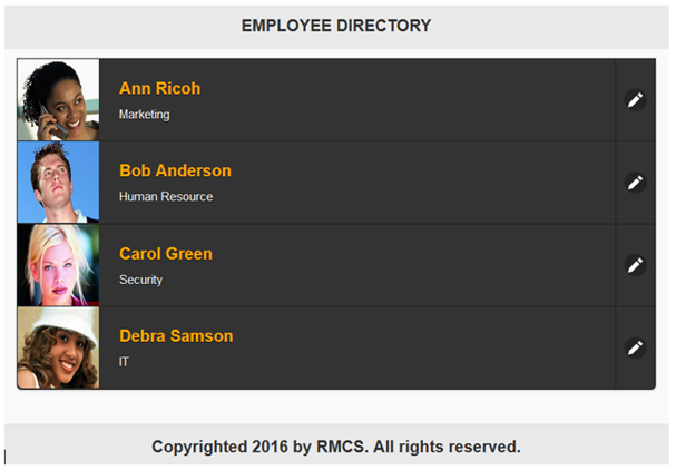 Employee Directory with jQuery Mobile