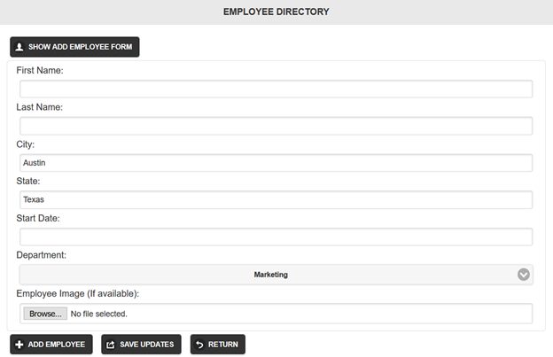 Employee Directory with jQuery Mobile